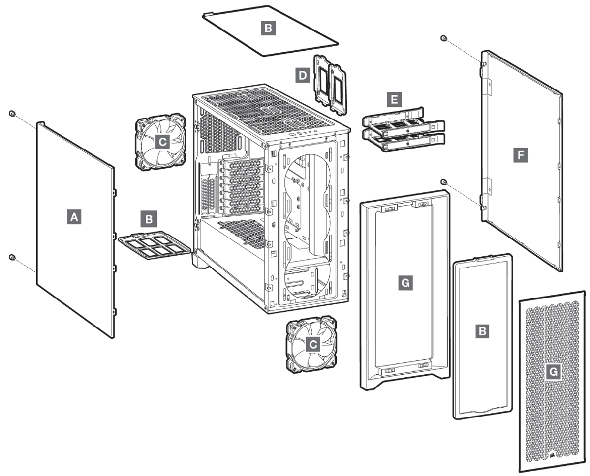 4000 Series Cases Spare Parts – Corsair