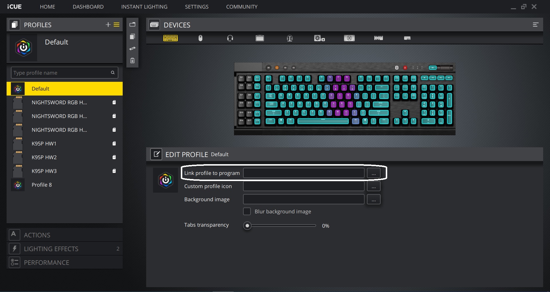 iCUE: Vincula un perfil personalizado de iCUE a un juego – Corsair