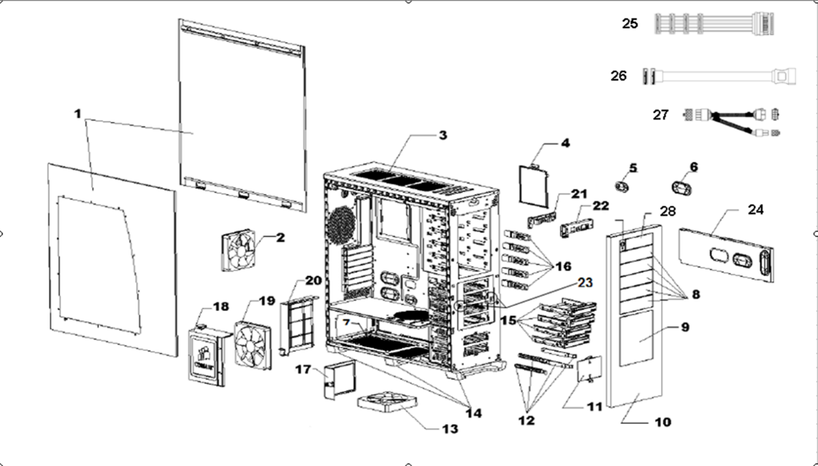 800D and 700D Spare Parts – Corsair